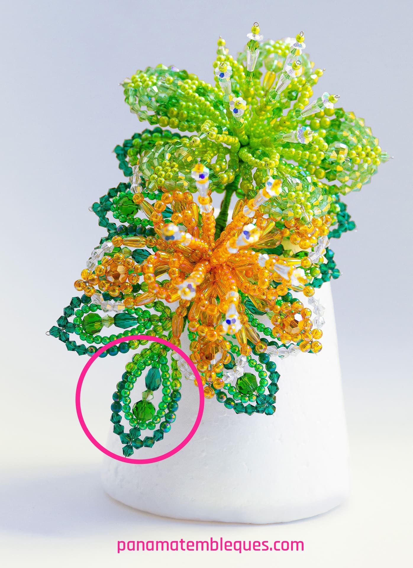 Armado final del Tapa Moño de dos flores - Panamá Tembleques